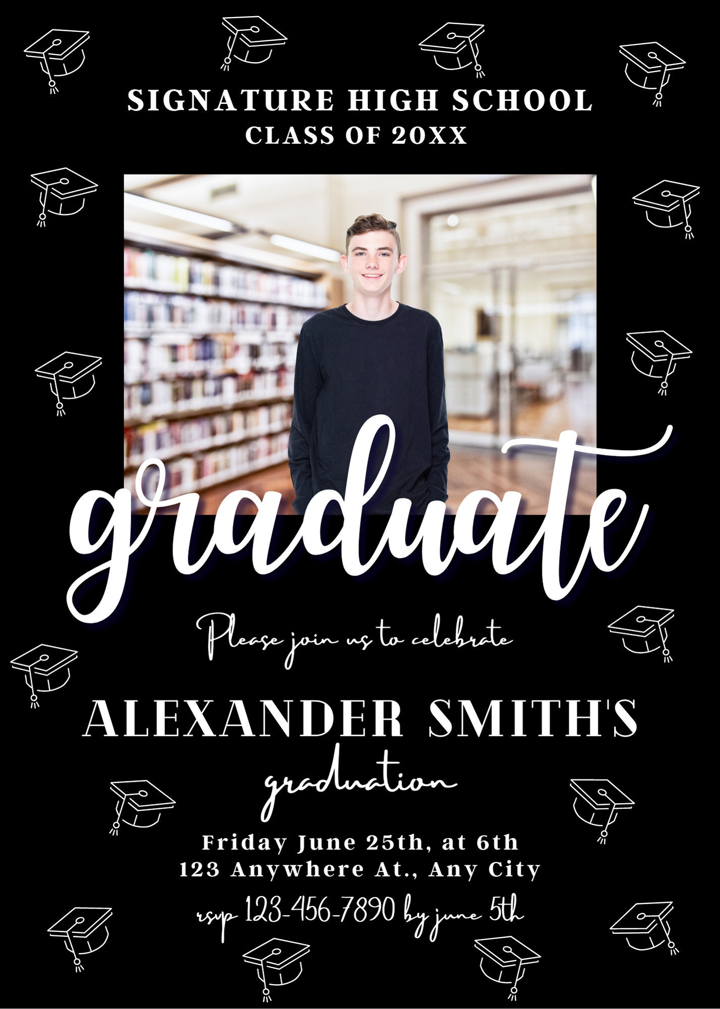Graduation Invitation Guy Graduation Invitation E Invite Graduation ...