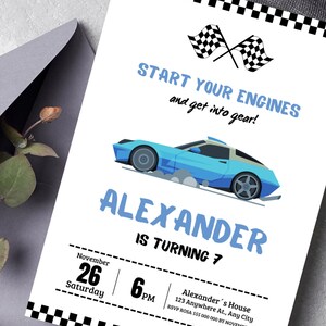 Race Car Invitation Birthday Race Car Birthday Invitation Race ...
