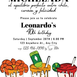 Michelada Invitation Michelada Birthday 30th Birthday Man 40th Birthday ...