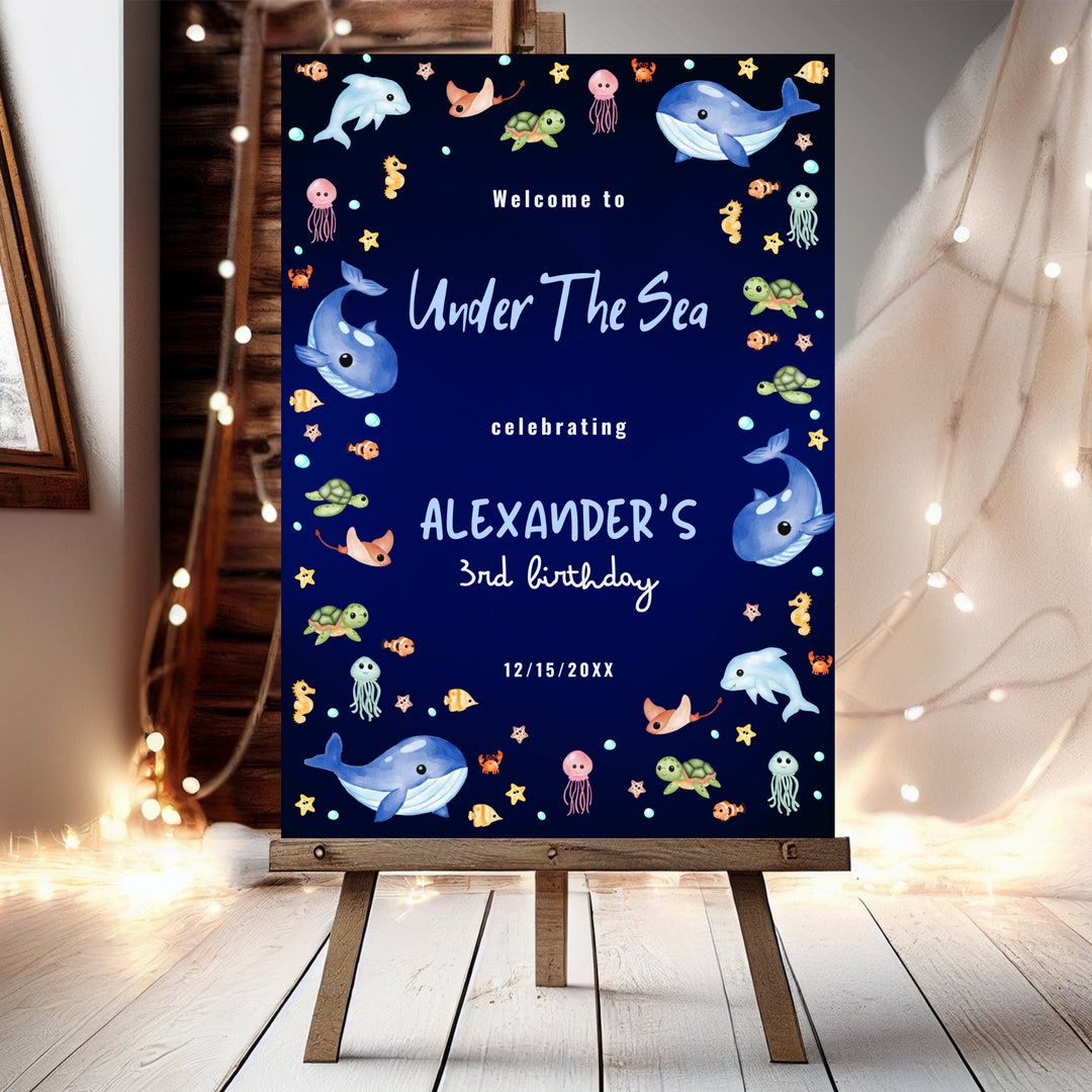 Under the Sea Welcome Sign Under the Sea Baby Birthday Under the Sea ...