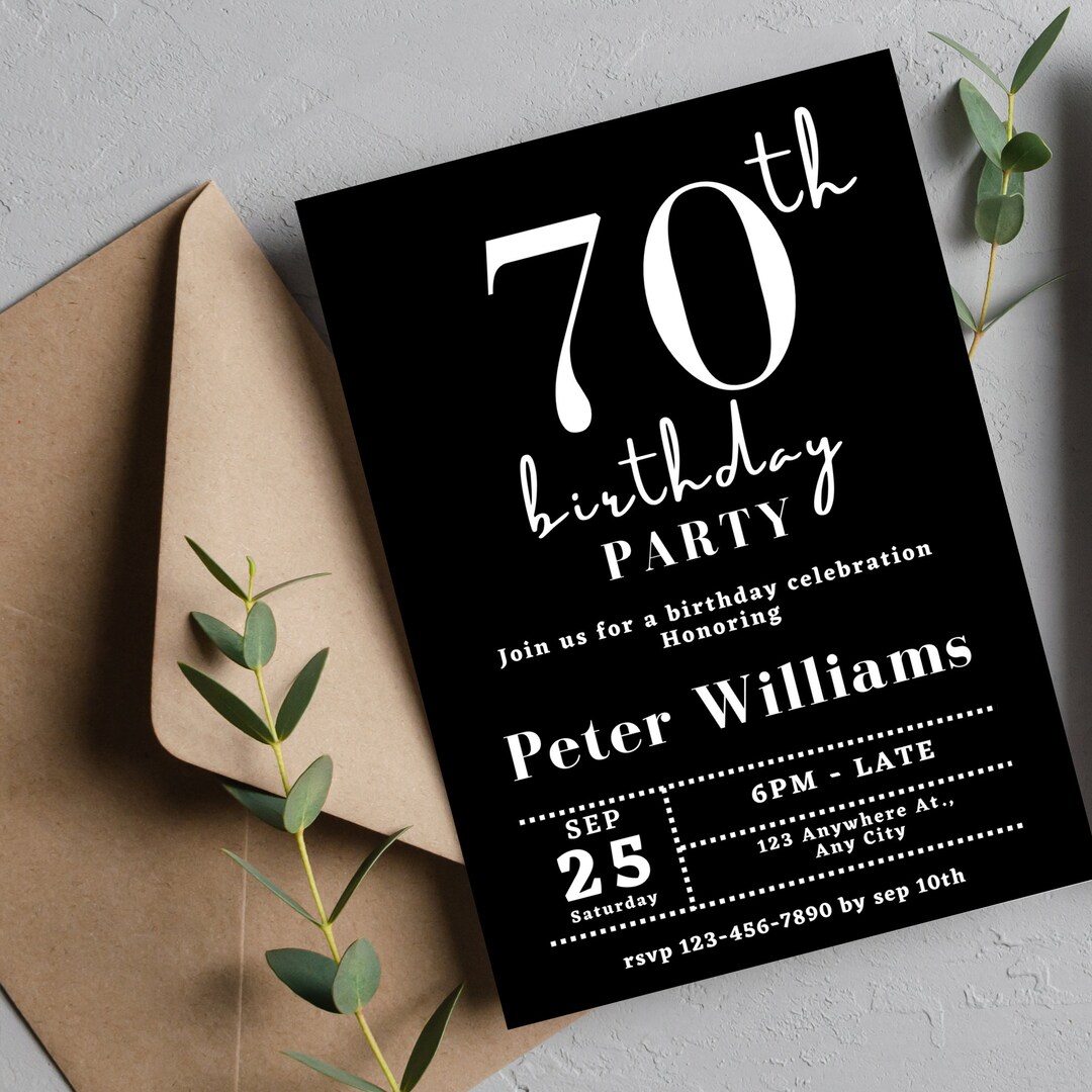Black and White Invitation Formal Invitation Template Formal - Etsy