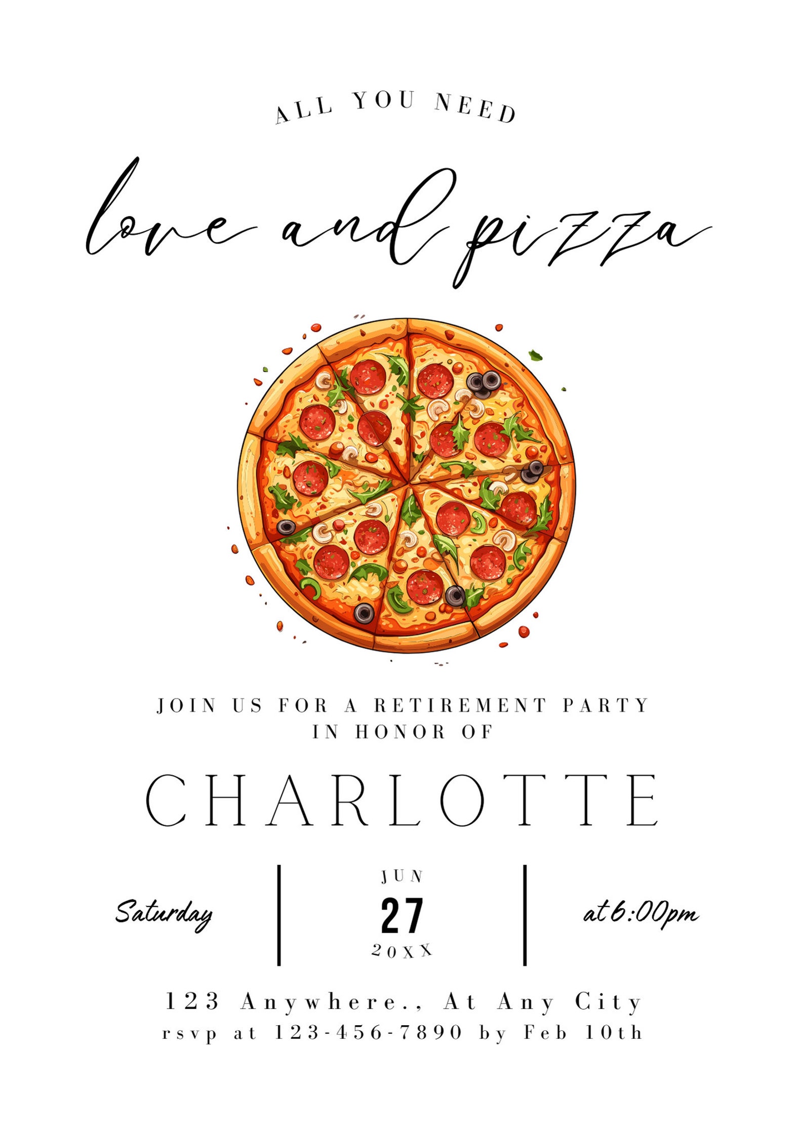 Pizza Invitation Editable Pizza Party Invitation Pizza Theme Invitation ...