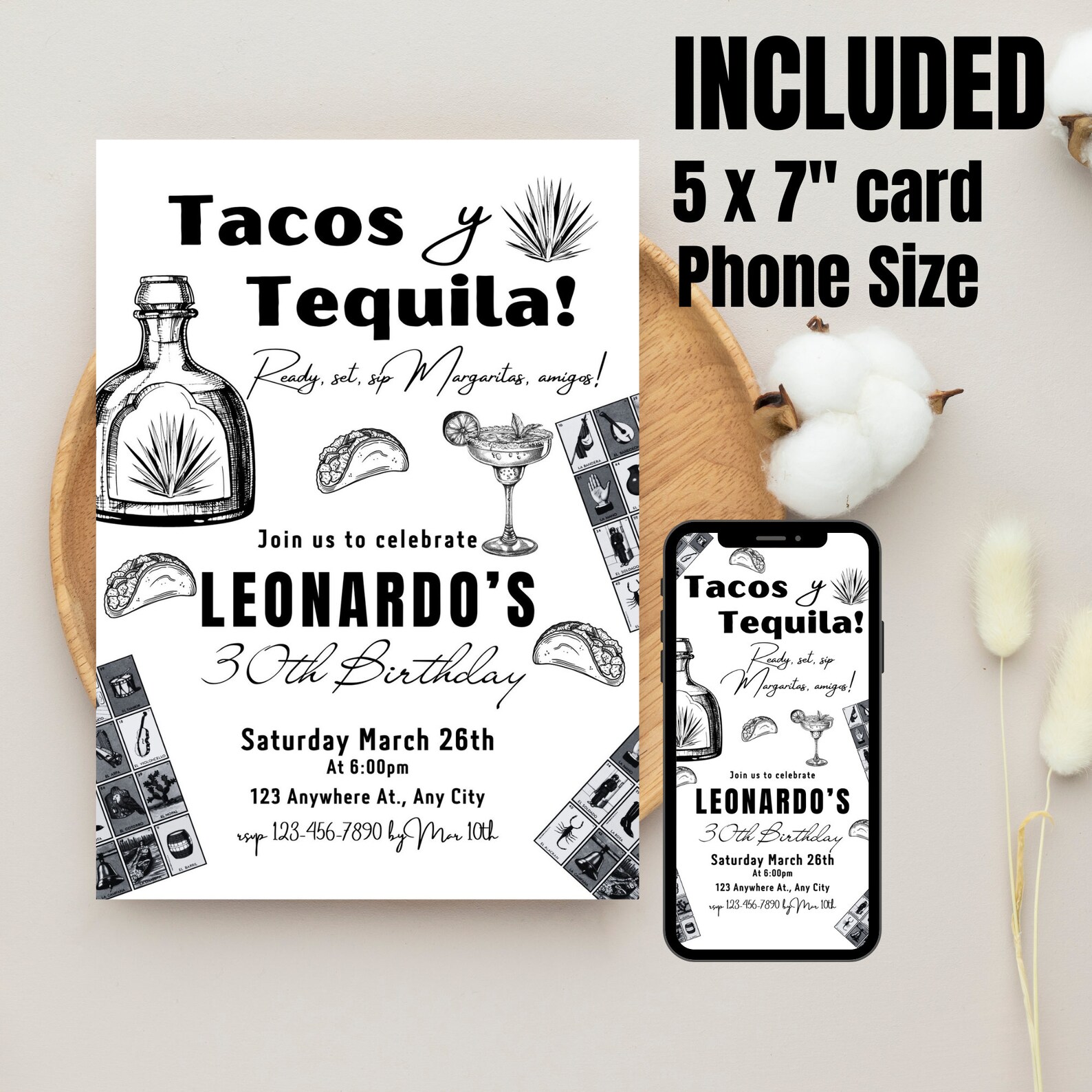 30th Birthday Taco and Tequila Party Tequila Party Invites Tequila ...