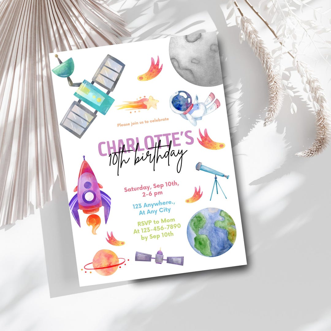 Galaxy Party Invitation Galaxy Theme Invitation Galaxy Birthday ...