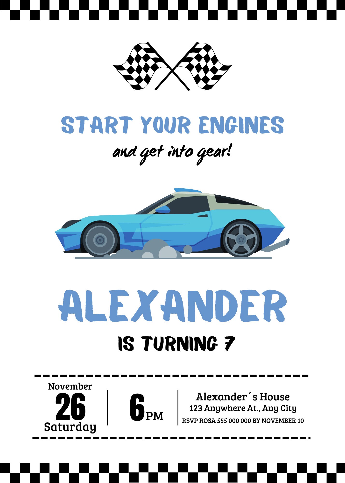 Race Car Invitation Birthday Race Car Birthday Invitation Race ...