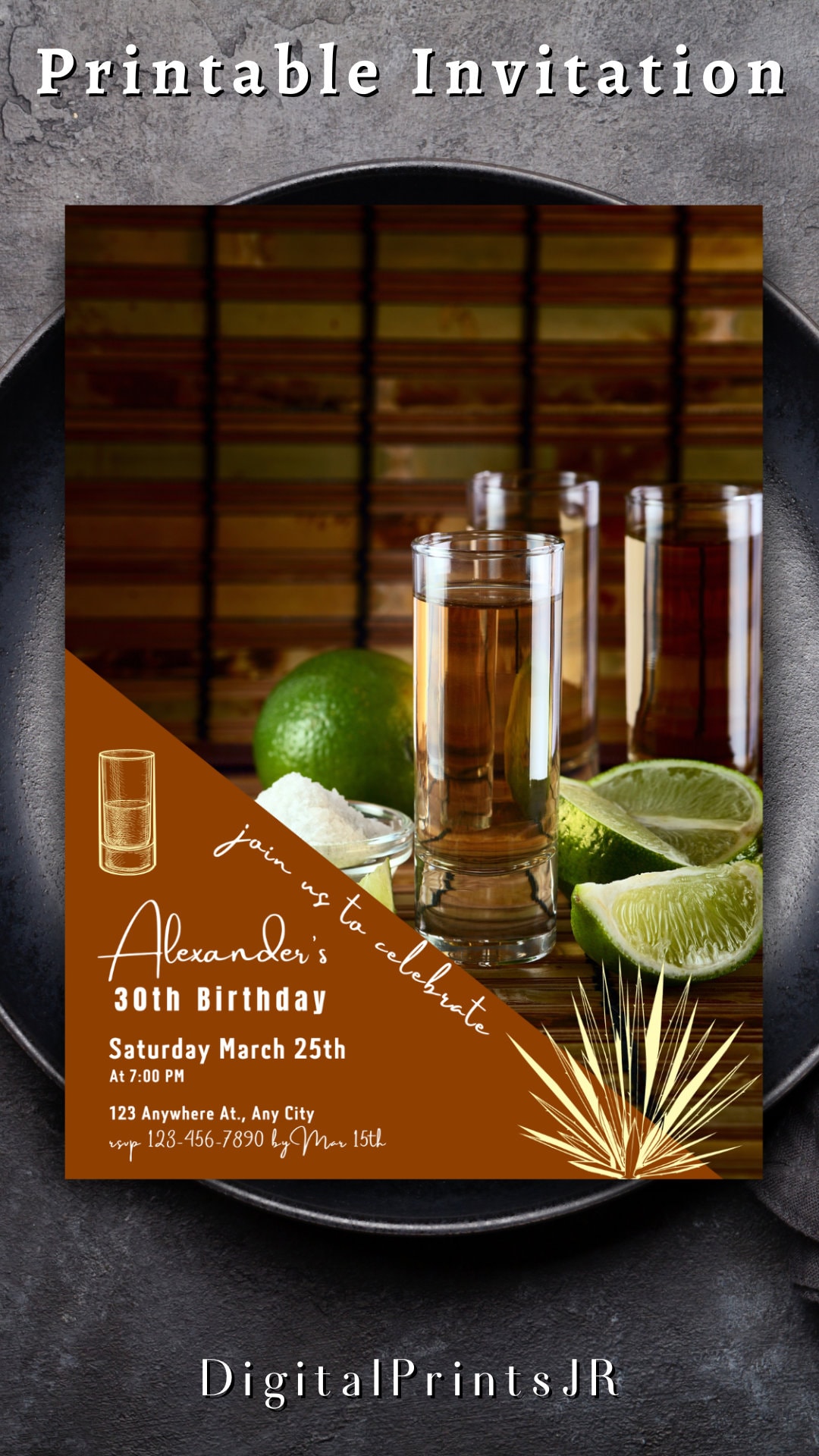 Tequila Invitation Tequila Birthday Invitation Mexican Invitation ...