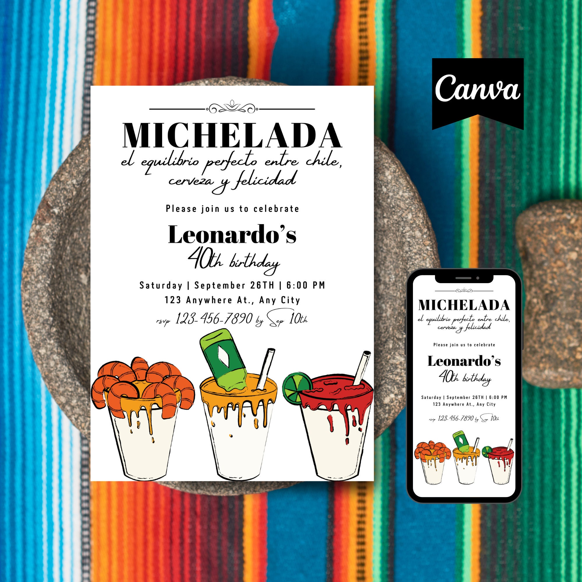 Michelada Invitation Michelada Birthday 30th Birthday Man 40th Birthday ...