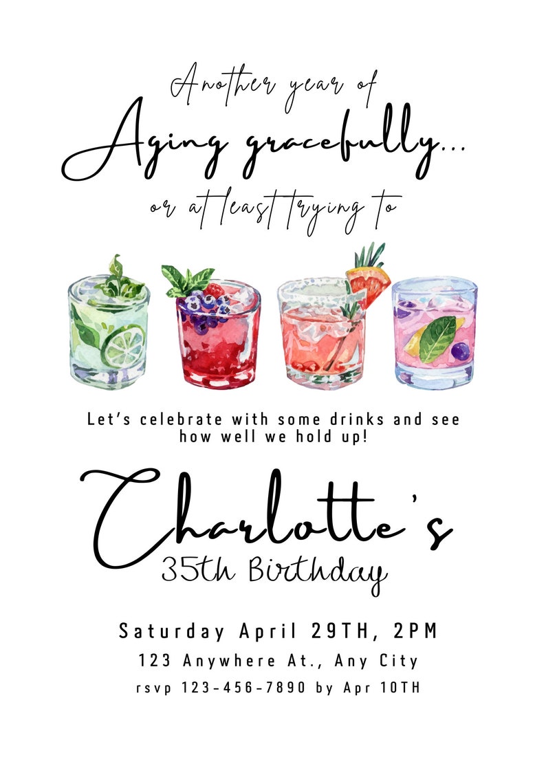 Drinks Birthday Party Invitation Funnies Invit Wanted Invitation ...