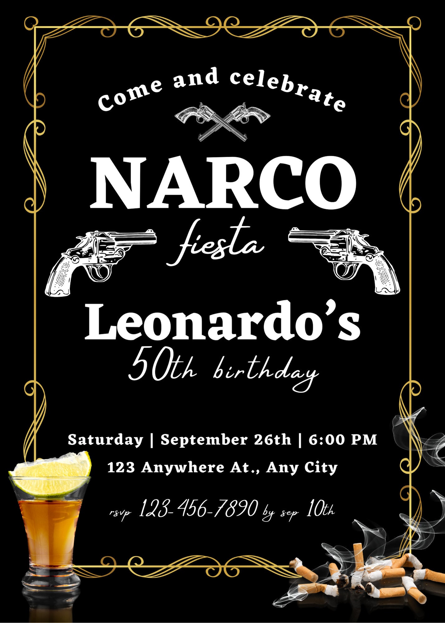 Narco Birthday Invitation Narco Invitation Narco Party Narco Themed ...