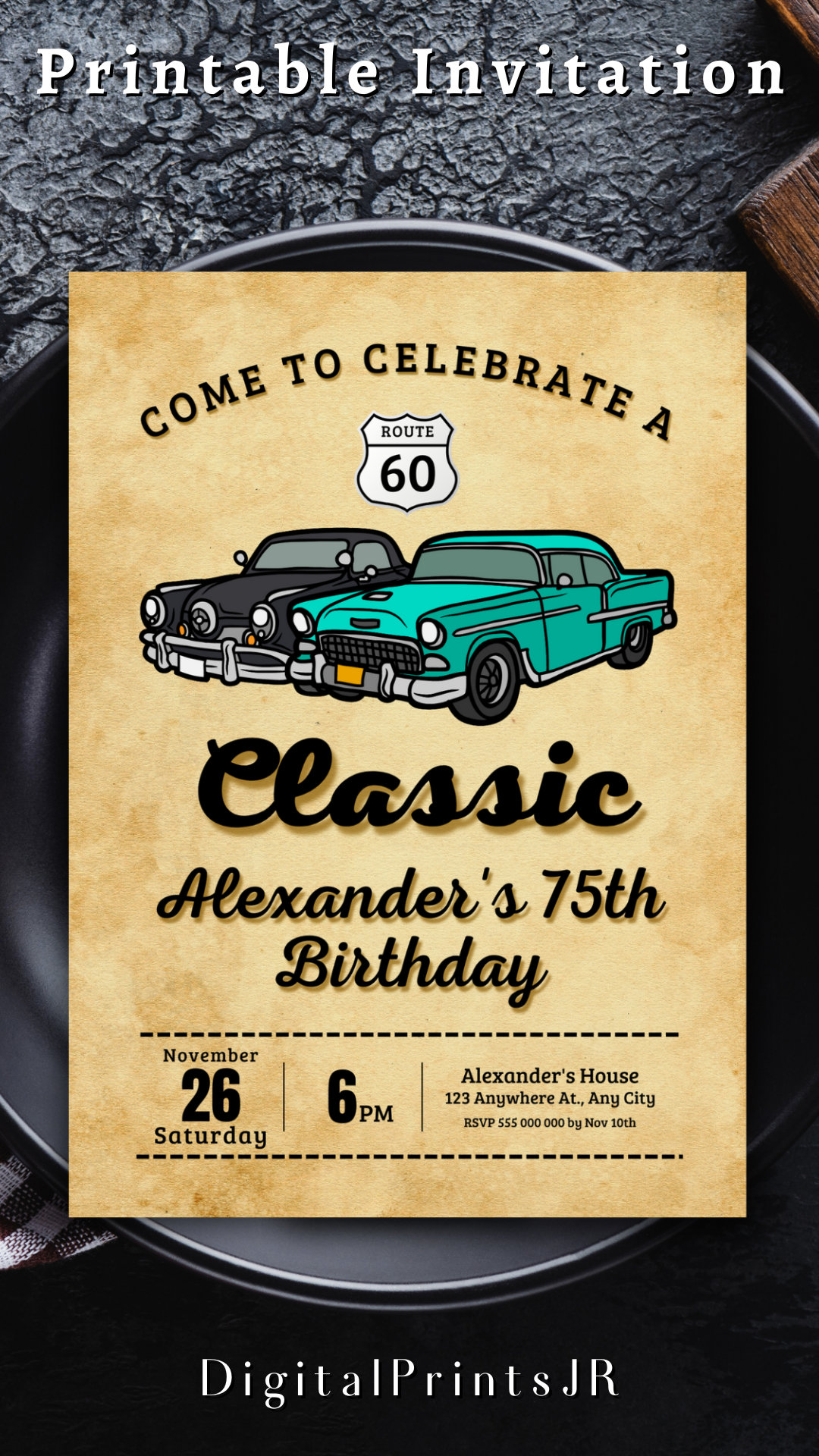 Classic Invitation Classic Birthday Theme Classic Invitate Classic Car ...