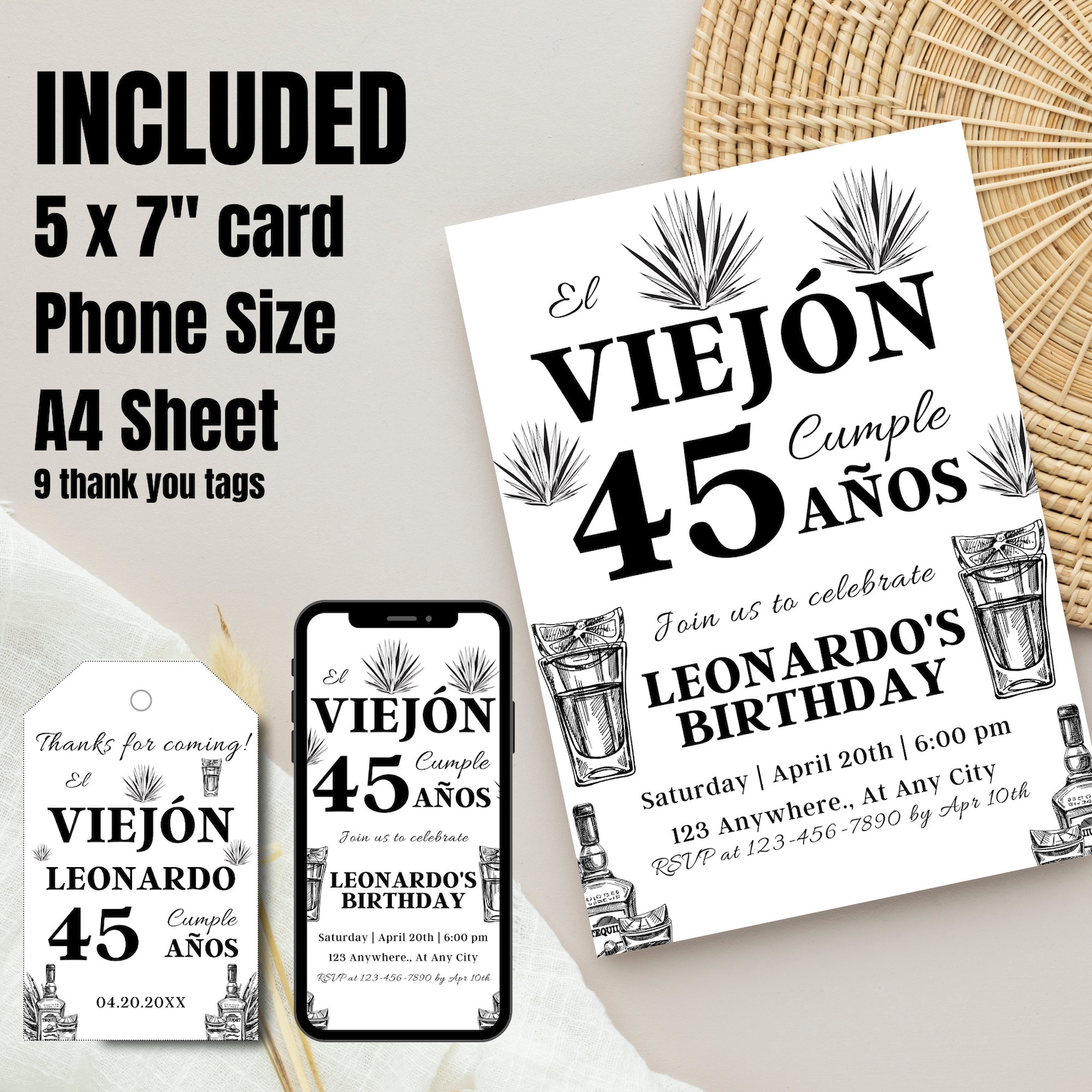 El Viejón Invitation Agave Tequila Mexican Fiesta Invitation Tequila ...