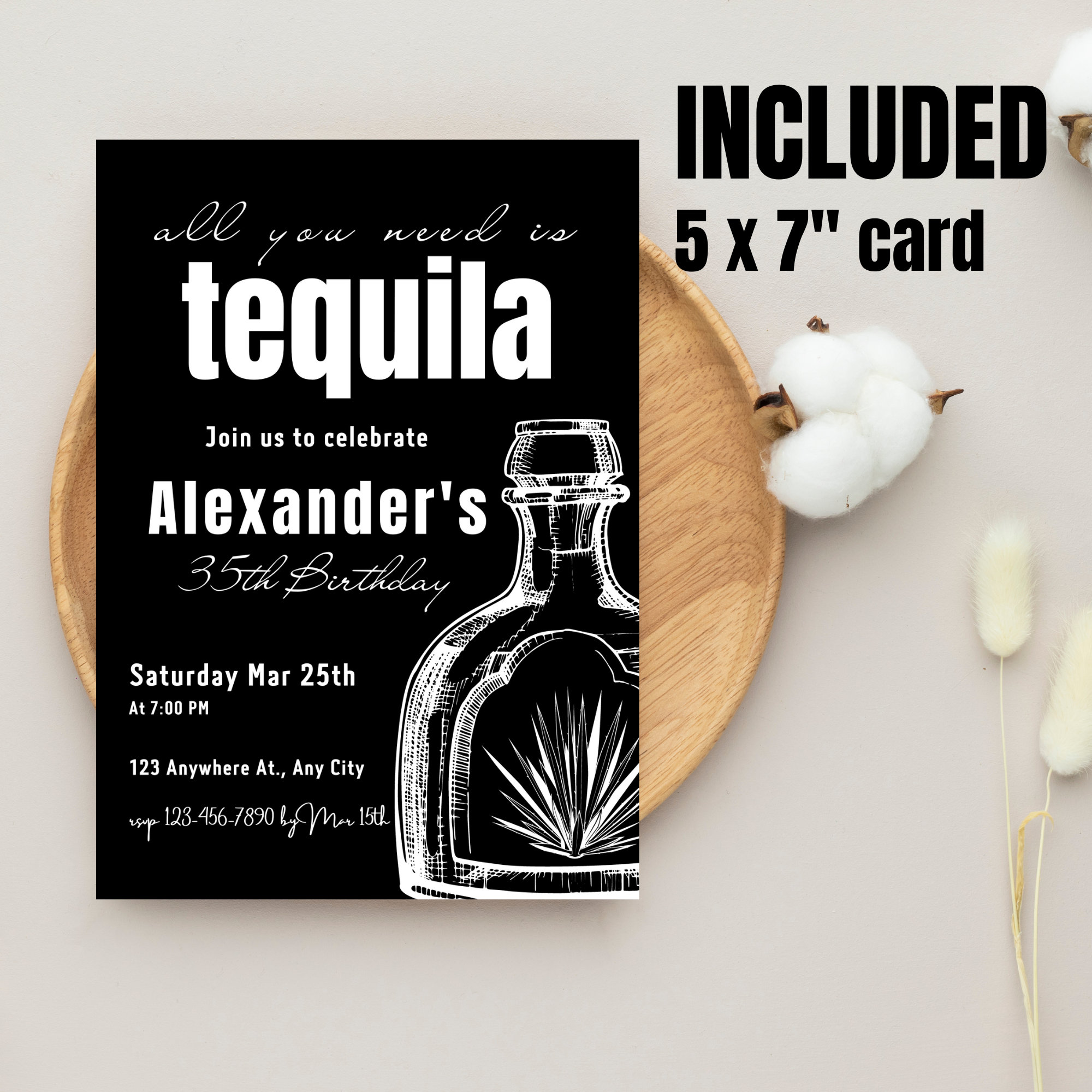 Tequila Bottle Invitation