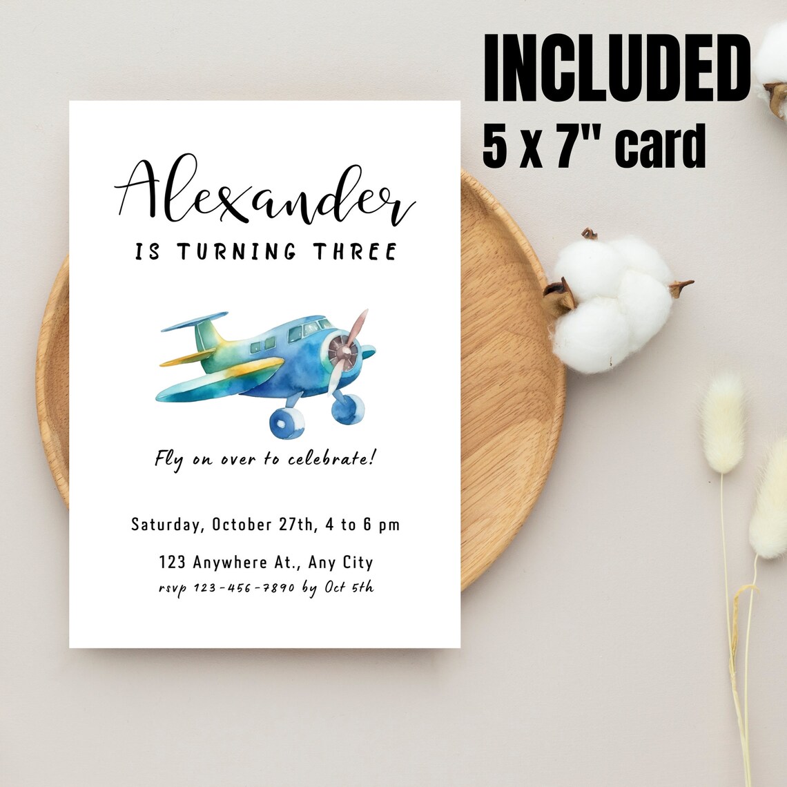 Plane Birthday Invitation Plane First Birthday 2nd Birthday - Etsy