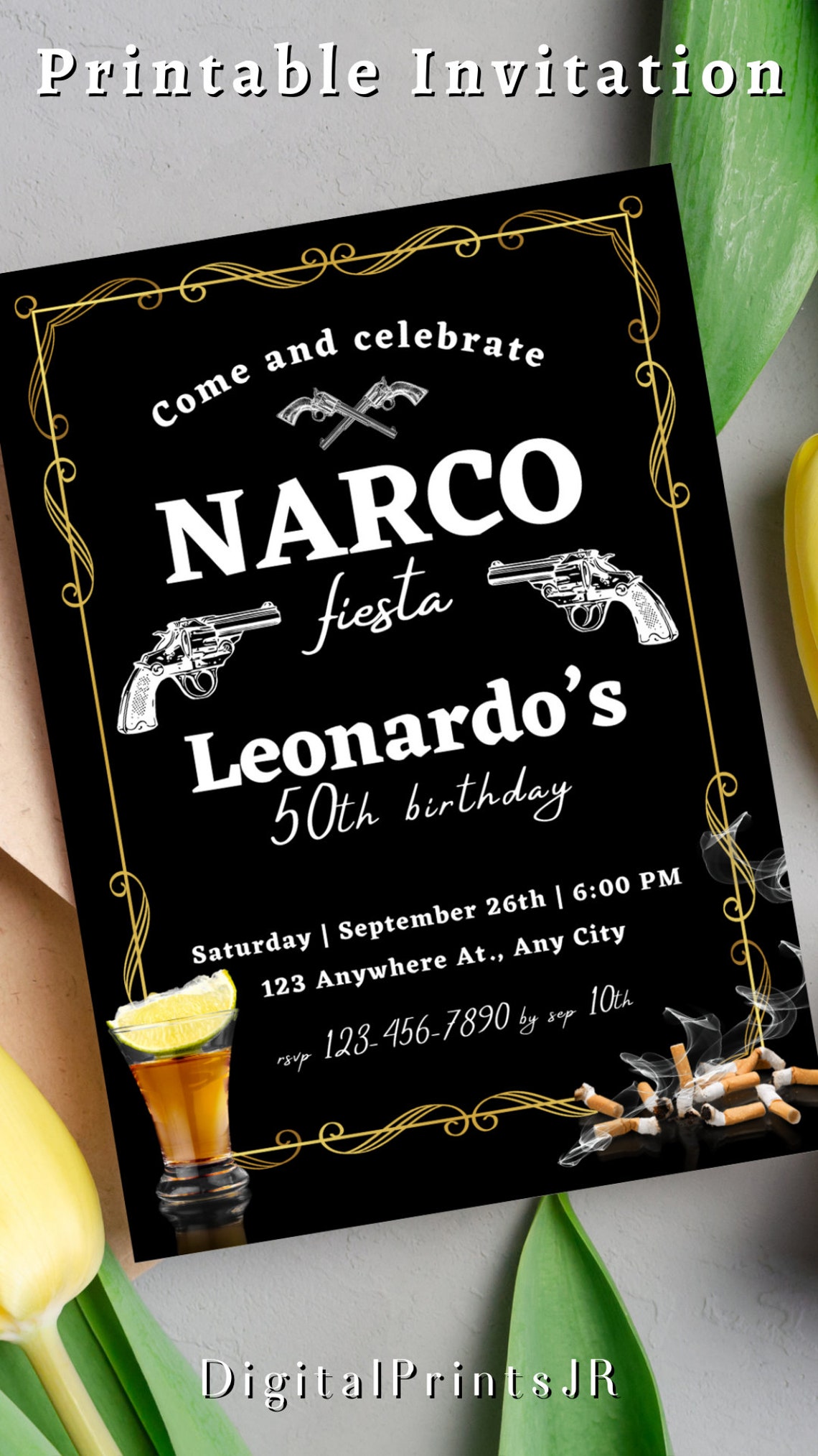 Narco Birthday Invitation Narco Invitation Narco Party Narco Themed ...
