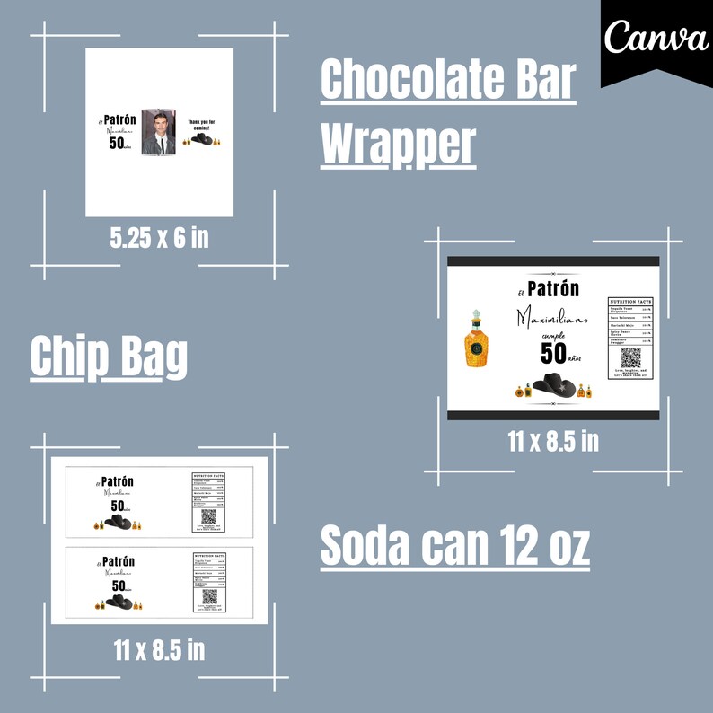 El Patron PNG Patron Theme 50th Birthday Bundle 40th Birthday Decor ...