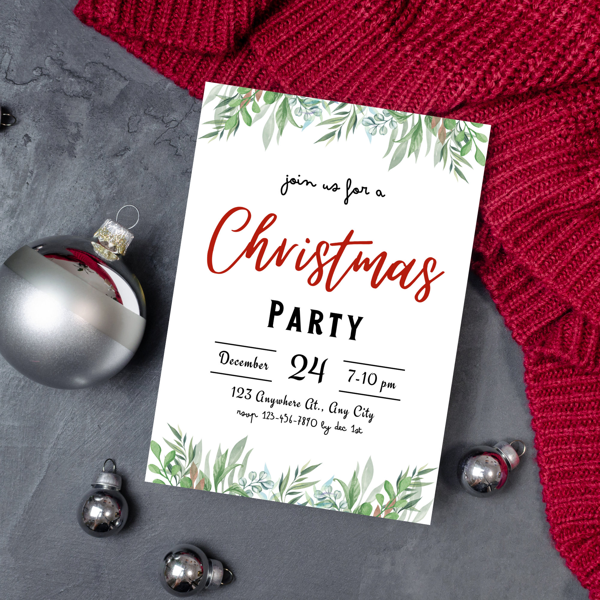 Editable Invitation Christmas Evite Christmas Invitation PDF Invitation ...