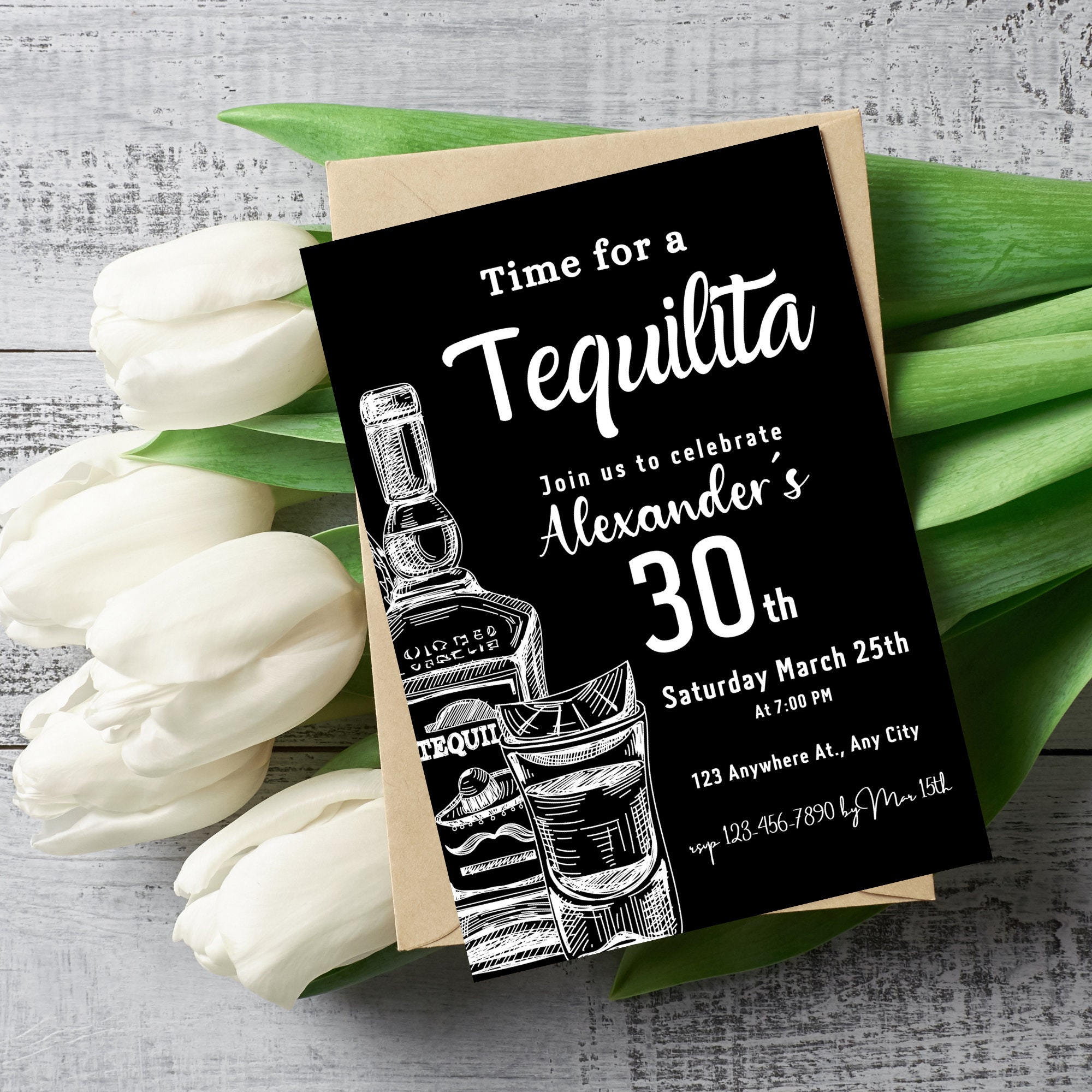 Tequila Birthday Invitation Mexican Invitation Birthday - Etsy