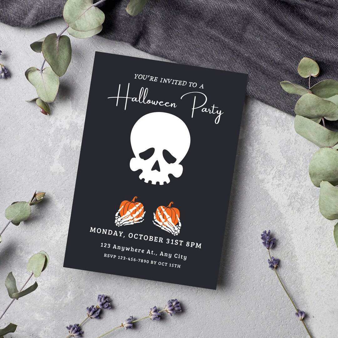 Adult Halloween Party Invitation Halloween Invitation Template ...