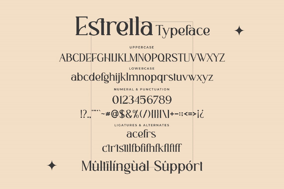 Estrella Serif Font Modern Font Boho Font Branding Font - Etsy