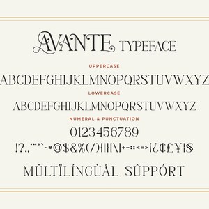 AVANTE Font Serif Font, Modern Font, Boho Font, Branding Font, Swash ...