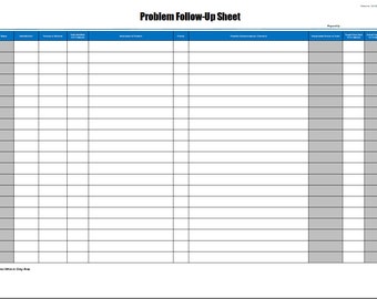 Follow up Sheet - Etsy
