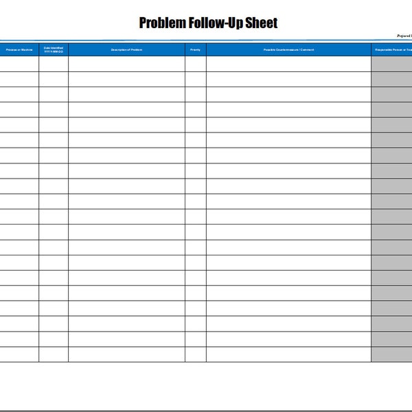 Follow up Sheet - Etsy