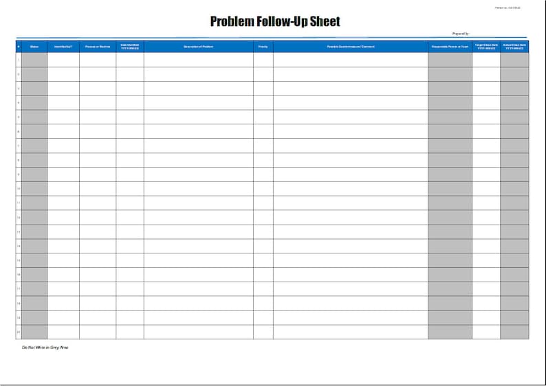 Problem Follow up Sheet - Etsy Canada