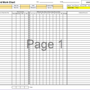 Standard Work Chart - Etsy
