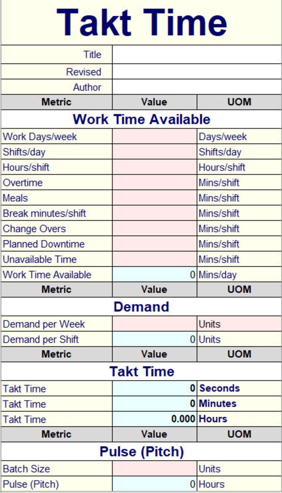 Standard Work Chart - Etsy