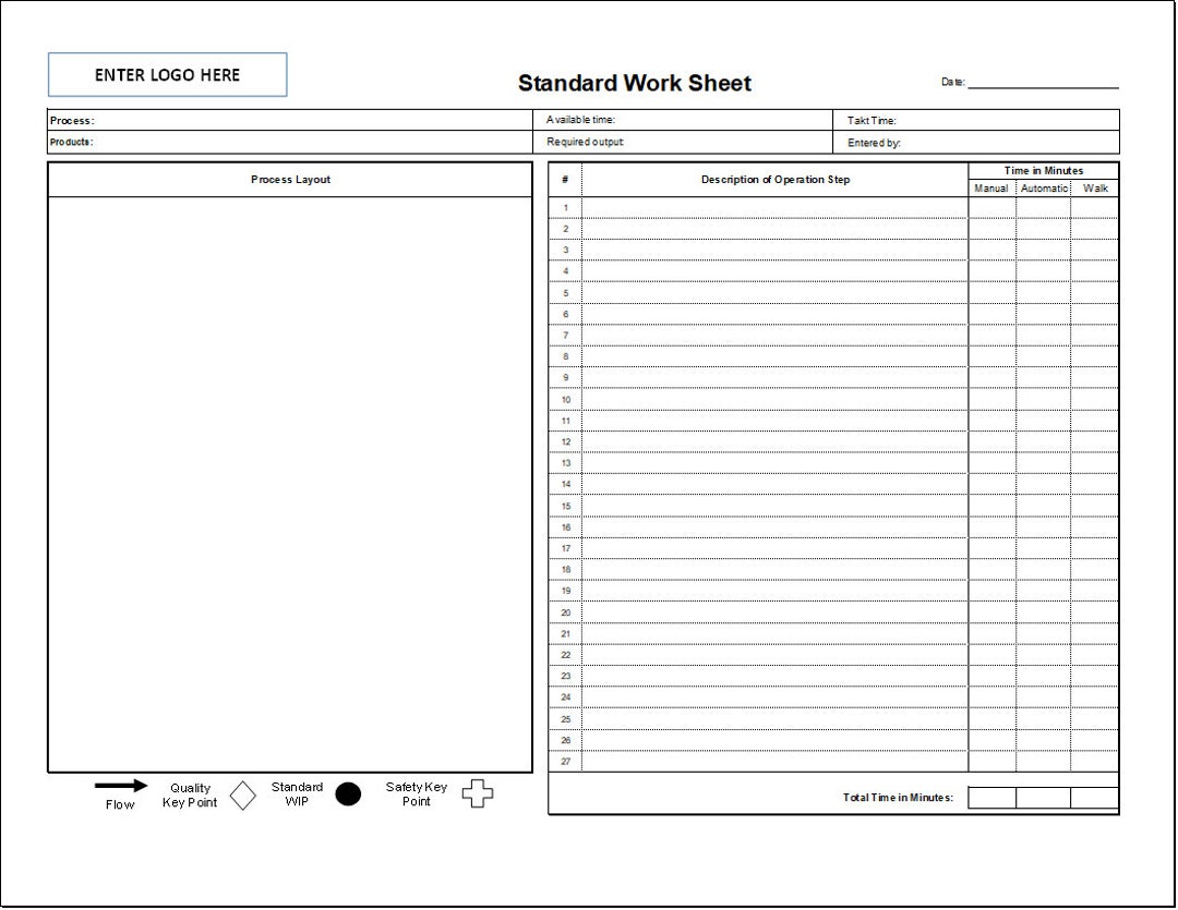 Standard Work Chart - Etsy Canada