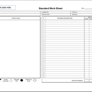 Standard Work Chart - Etsy