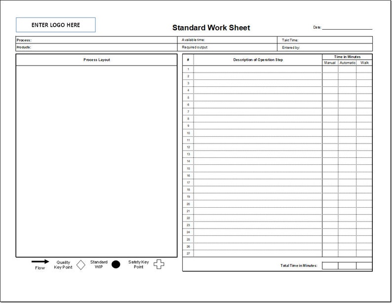 Standard Work Chart - Etsy Canada
