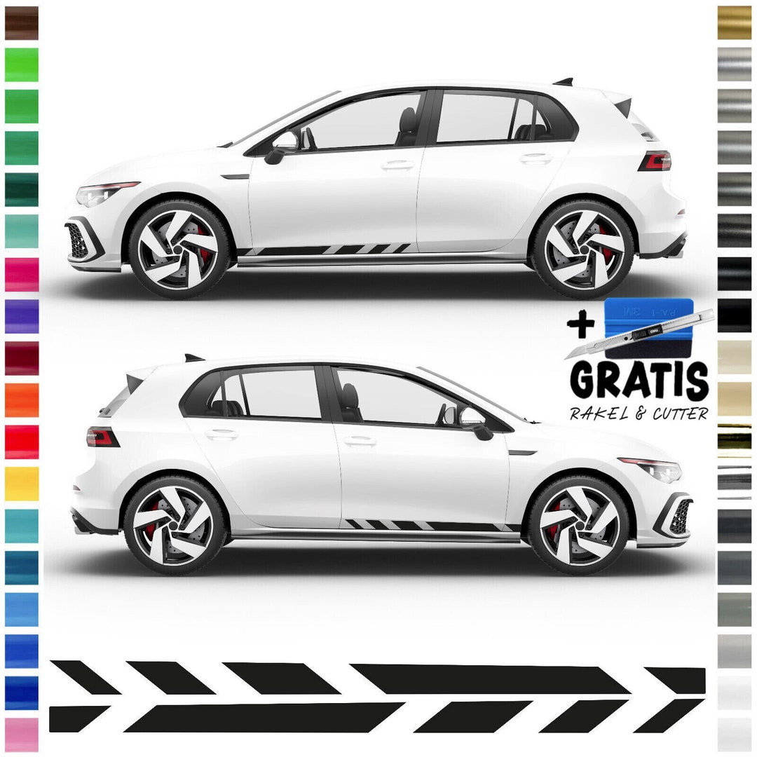 Car Side Stripe Sticker Set, Decorative Stickers Compatible With VW ...