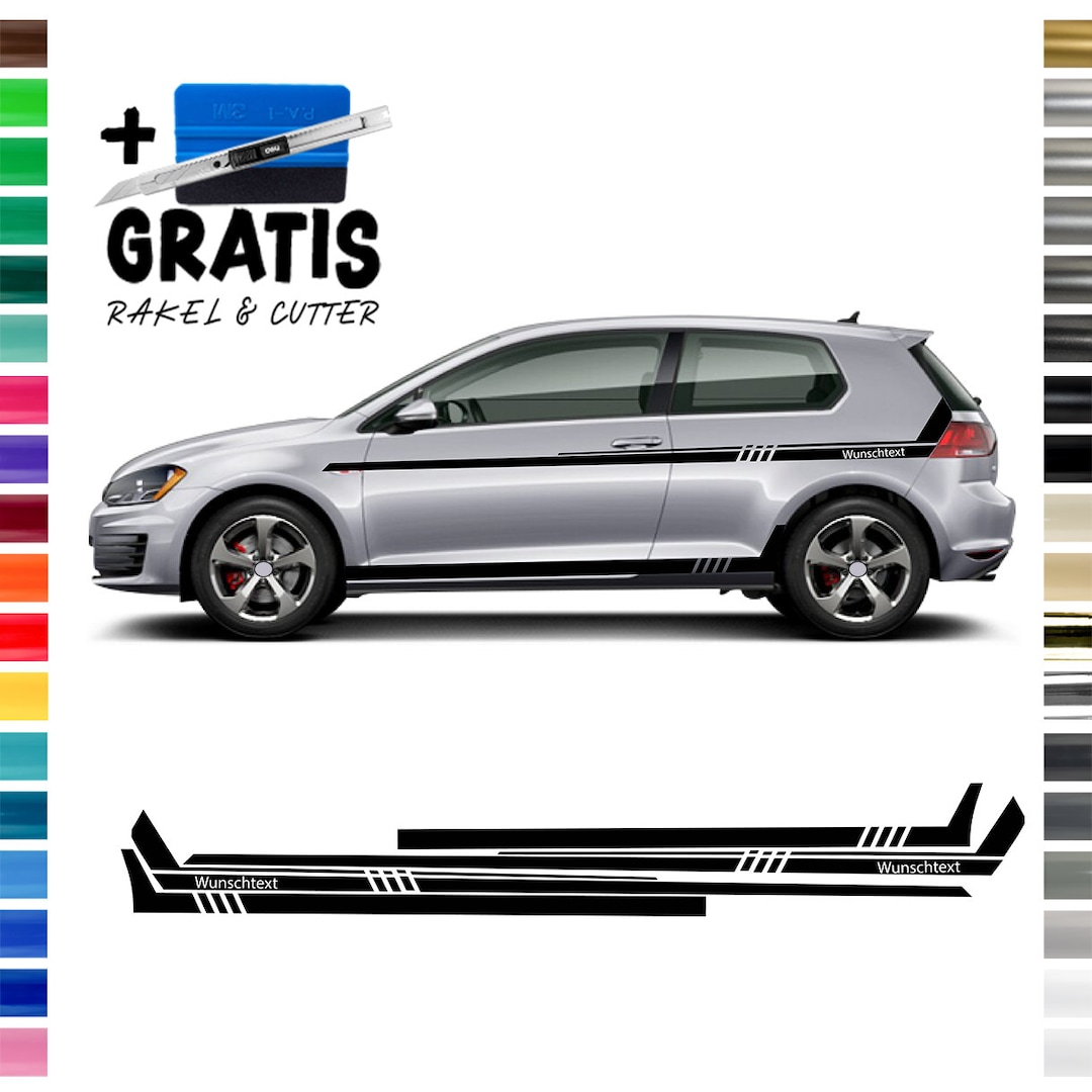 Side Stripes With Custom Text Set/decor Suitable for Volkswagen / VW ...