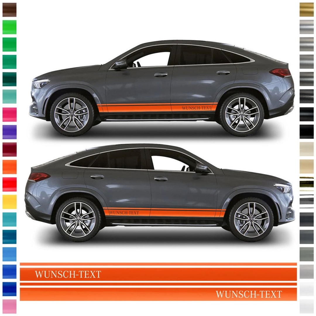 Custom Text Side Stripe Set/decor Suitable for Mercedes-benz GLE / GLC ...