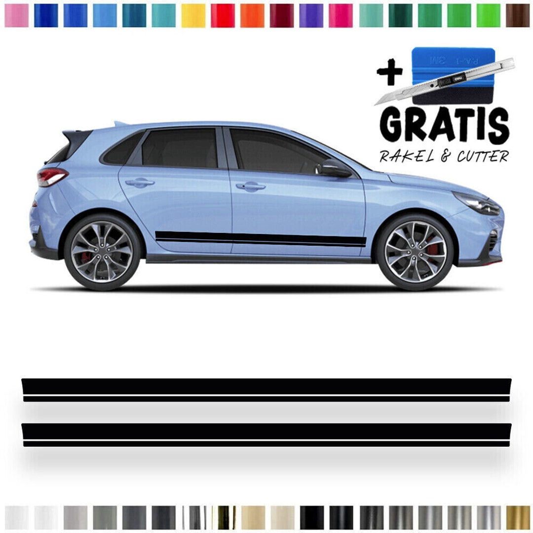 Car Side Stripe Sticker Set, Decorative Sticker Compatible With Hyundai ...