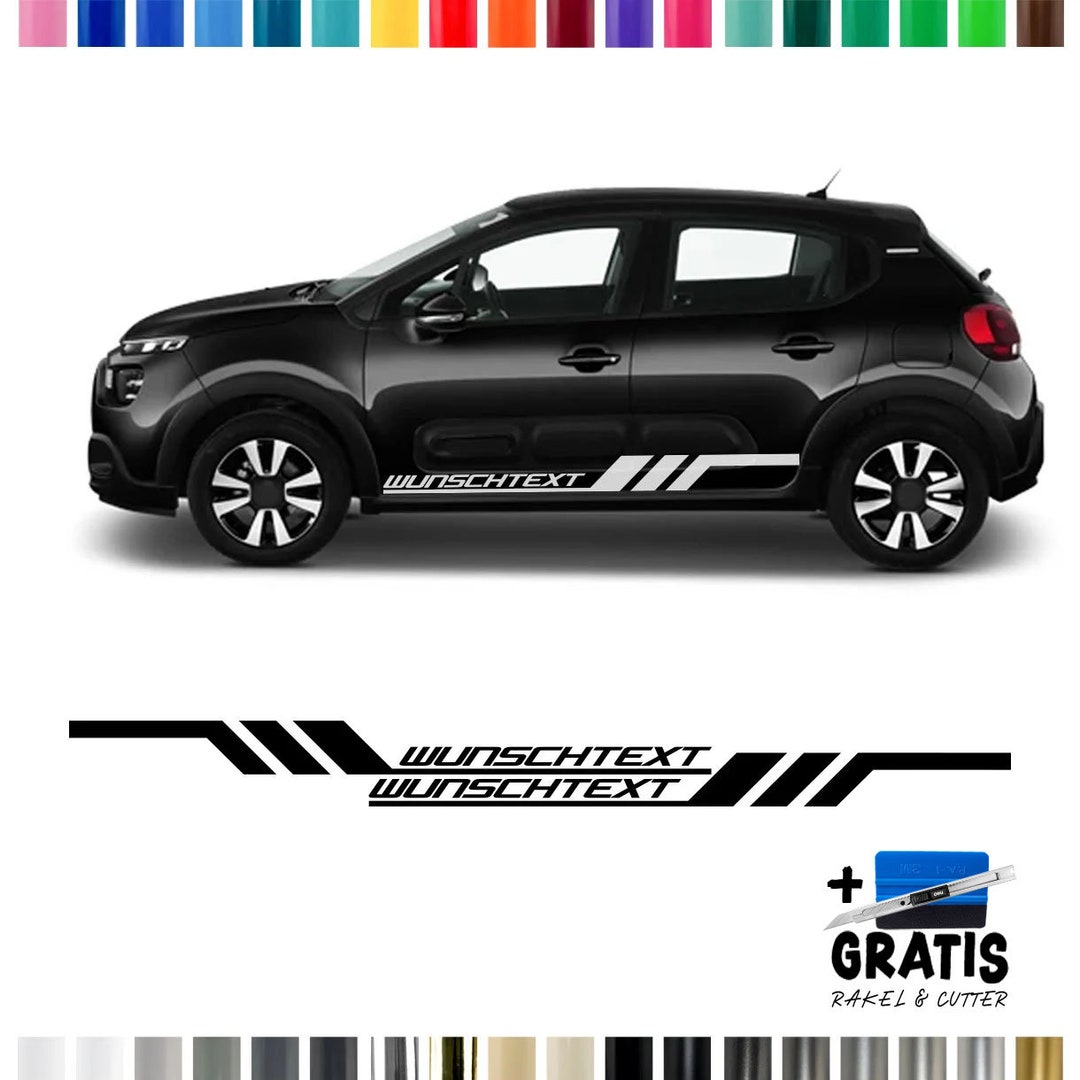 Racer Side Stripe Set With Custom Text in Custom Color Suitable for ...