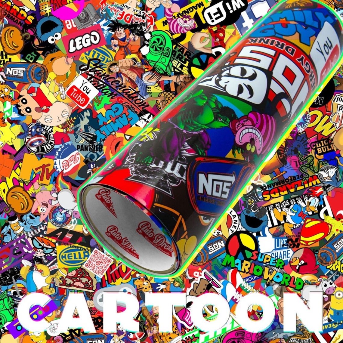 Stickerbomb Car Foil for 3D Car Wrapping With Air Channels, Logos ...