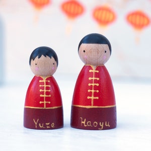 Personalised Chinese New Year Peg Dolls, Personalised Family Peg Dolls ...