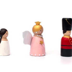 Christmas Nutcracker Peg Dolls, Nutcracker Ornament, Sugarplum Fairy Doll, Wooden Nutcrackers - Etsy