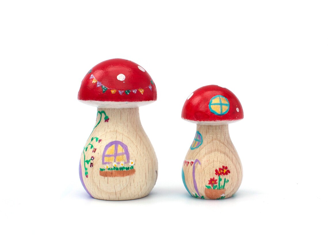 Mushroom House Fairy Cottage Toadstool Fairy House Wooden | Etsy