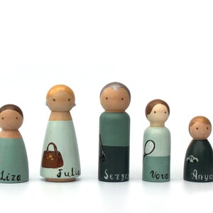 Minimalist Personalised Family Peg Dolls, Custom Peg Doll Family ...