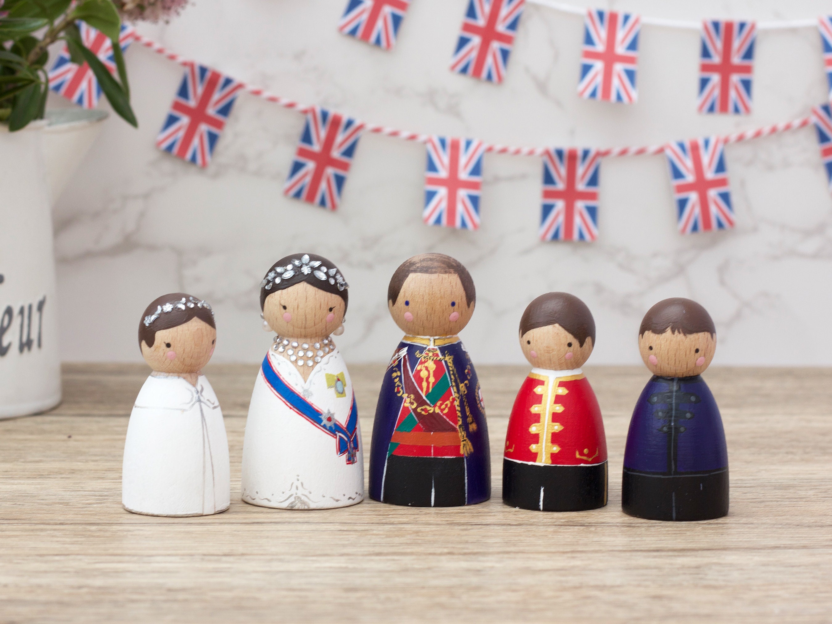 Royal Family Peg Dolls, King Charles III Coronation Peg Doll, William ...