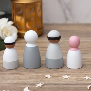 Personalised Muslim Peg Dolls Family With Custom Skin Tone, Islamic ...