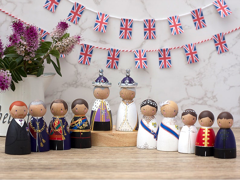 Royal Family Peg Dolls, King Charles III Coronation Peg Doll, William ...