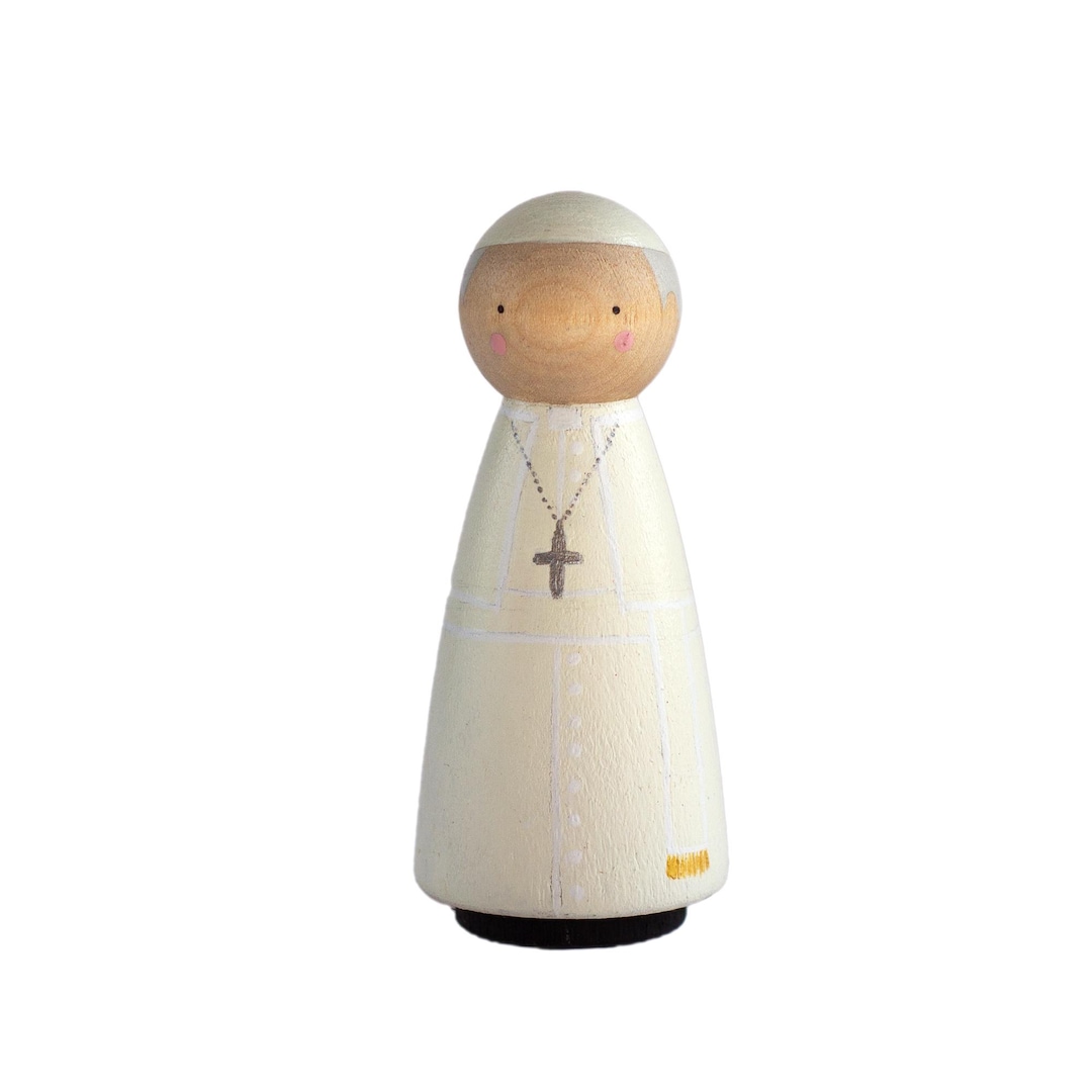 Pope Francis Peg Doll, Pope Francis Ornament, Pope Peg Doll, First ...