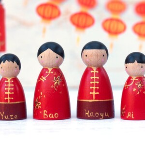 Personalised Chinese New Year Peg Dolls, Personalised Family Peg Dolls ...