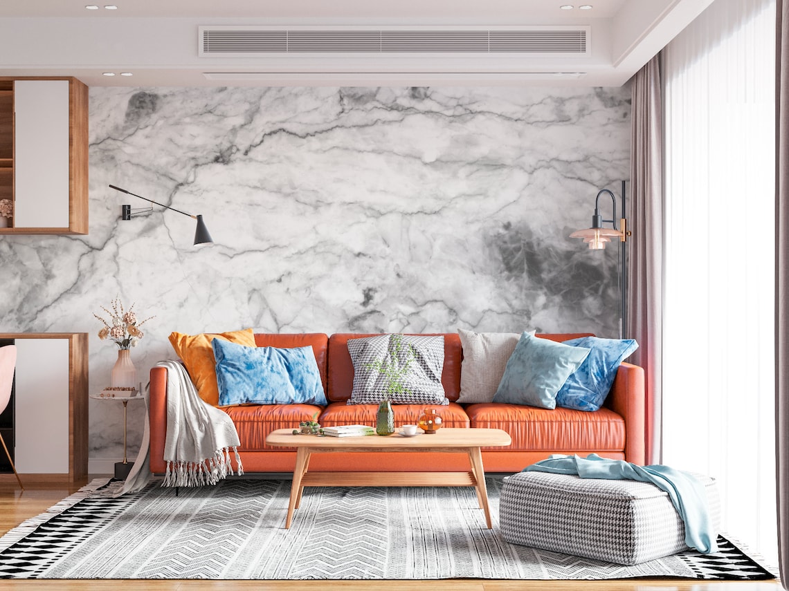Marble Design Wallpaper Marble Wallpaper Living Room - Etsy