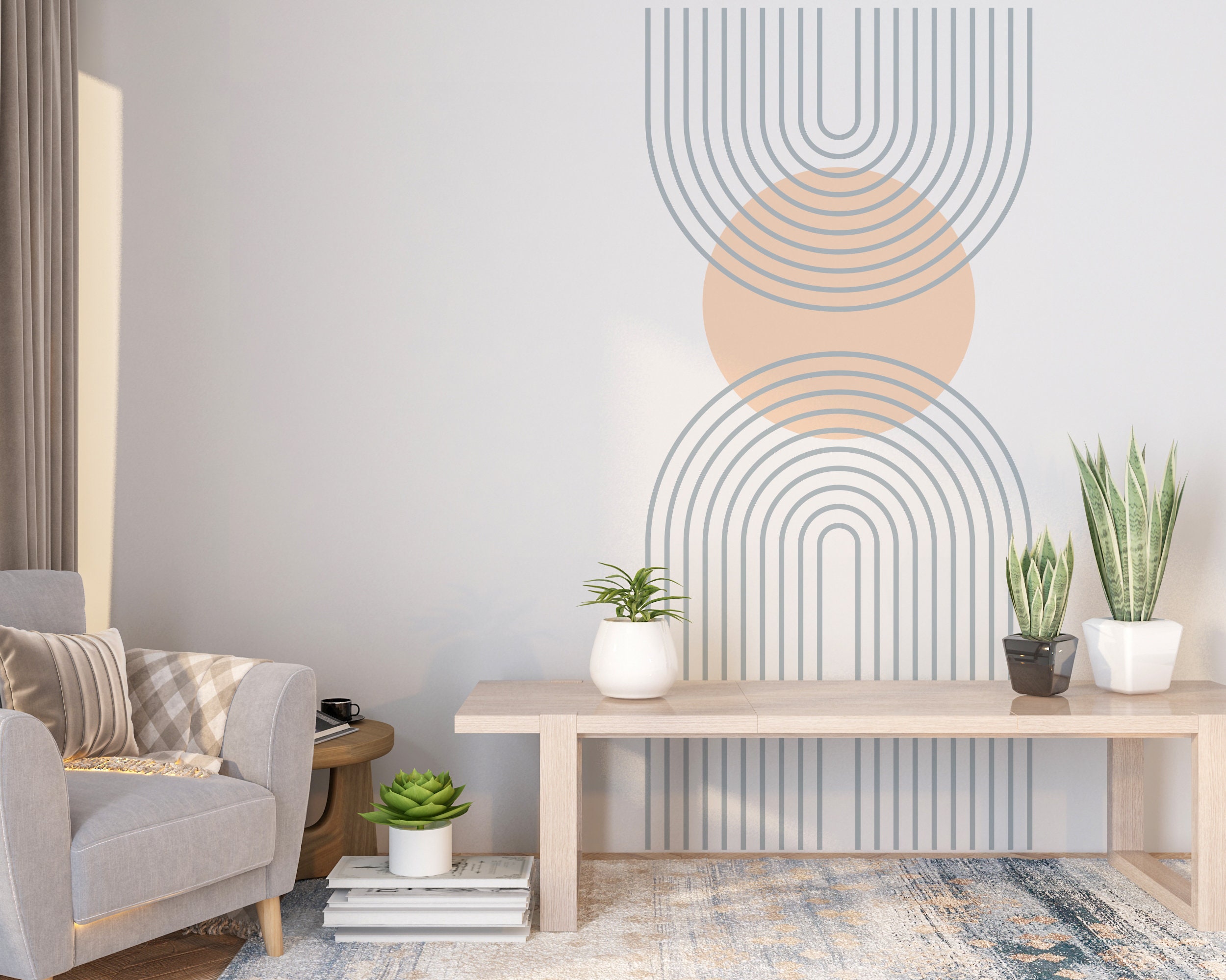 Modern Living Room Decals Bedroom Room Removable Decals Boho - Etsy