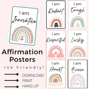 Positive Affirmation Station for the Classroom,boho Rainbow Decor ...